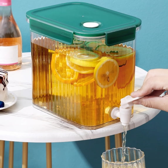 2.5L Refrigerator Drink Dispenser with Lid, Plastic Lemonade Container ...