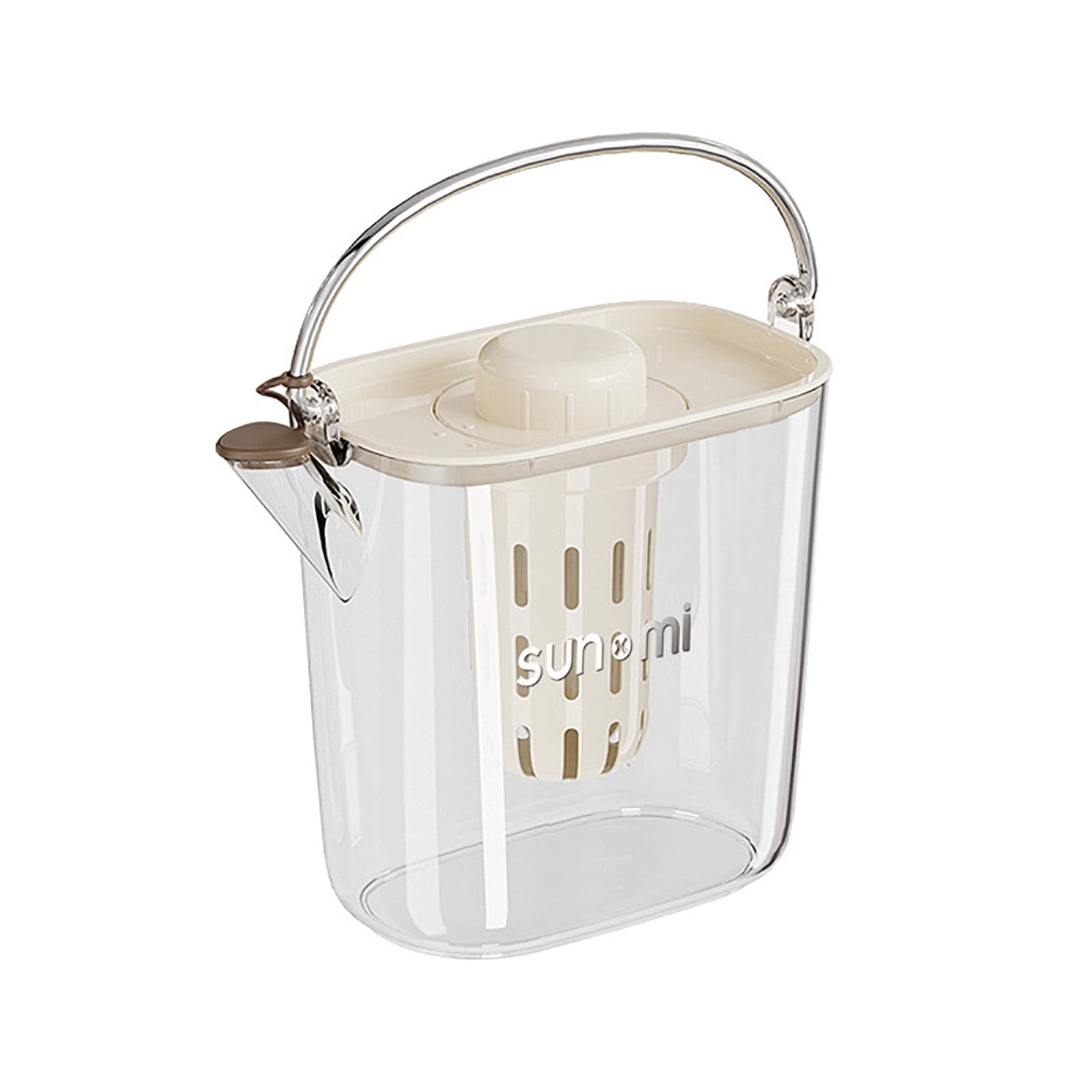 2.5L Summer Water Jug with Handle Large Capacity Fruit Infuser Pitcher ...