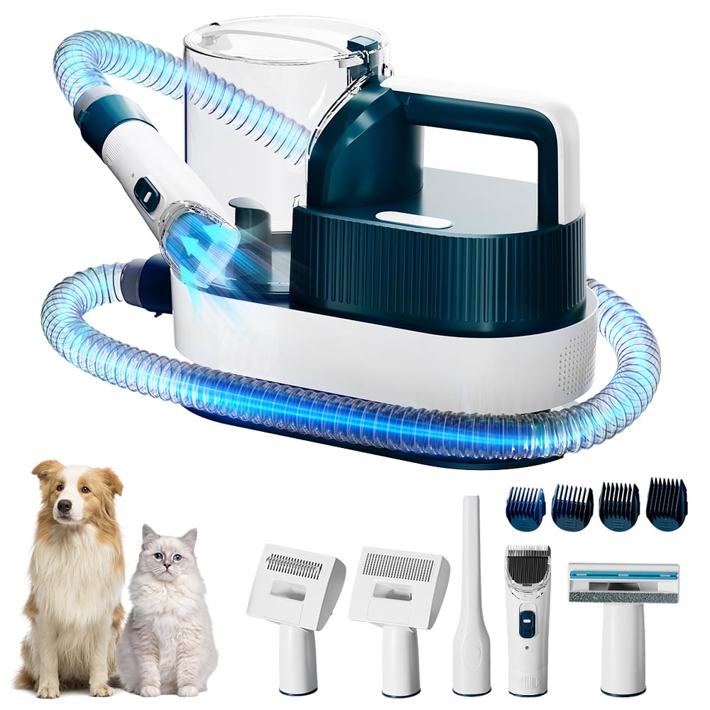 2.5LPet Grooming Vacuum,5 in 1 Dog Grooming Vacuum with Ceramic Blades ...