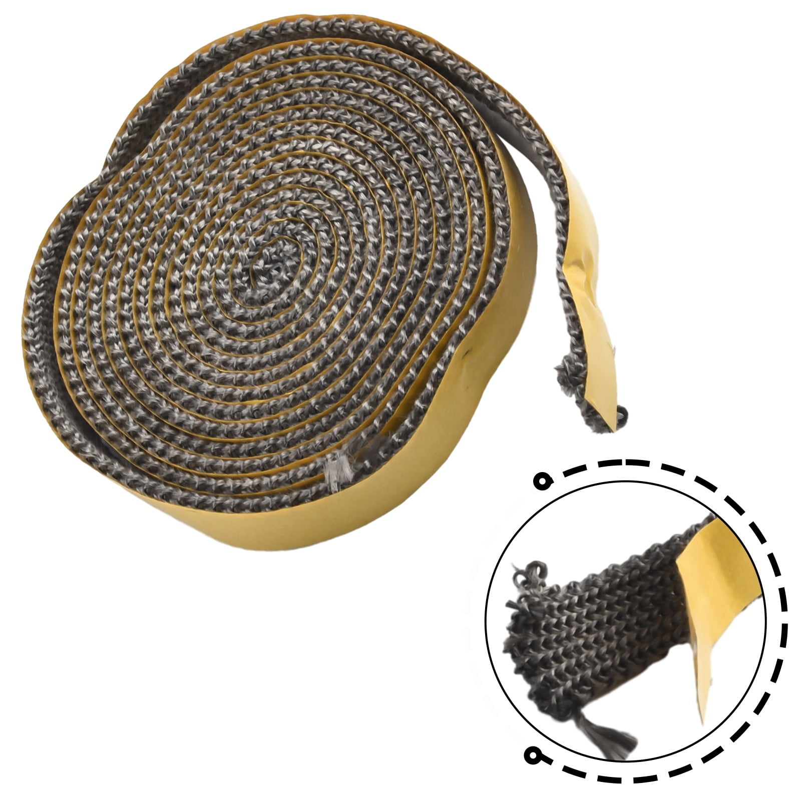 2.5M 18X3mm Wide Black Flat Stove Rope Self Adhesive Glass Seal Stove ...