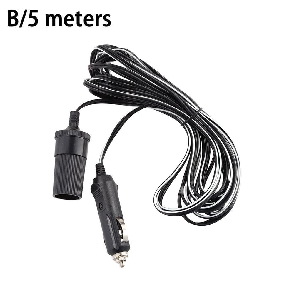 2/5M Car Cigar Lighter Plug 12V Extension Cable Adapter Socket Charger ...