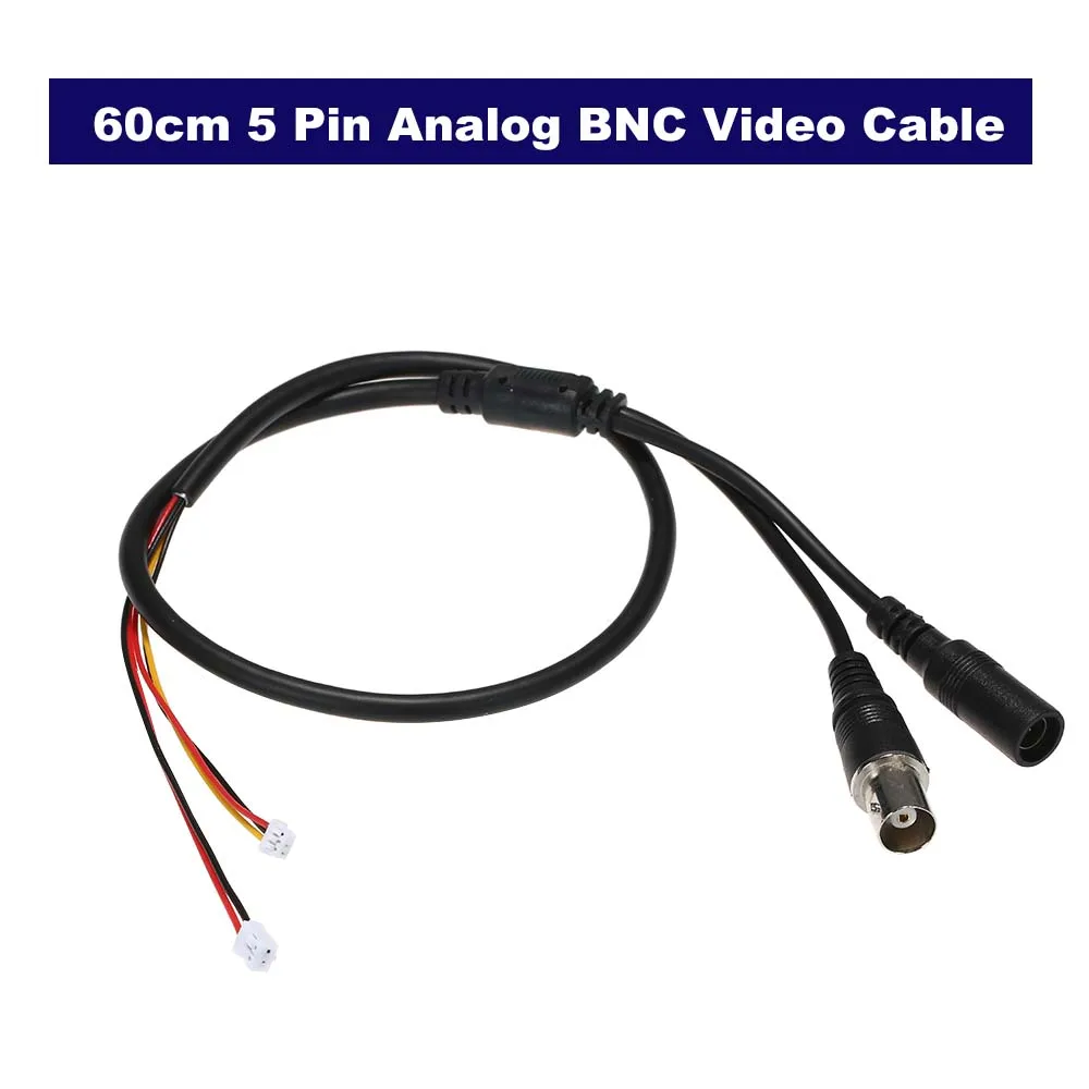 2/5PCS/Lot 60cm 5 Pin Analog BNC Video Cable Power Lead Wire F Video ...