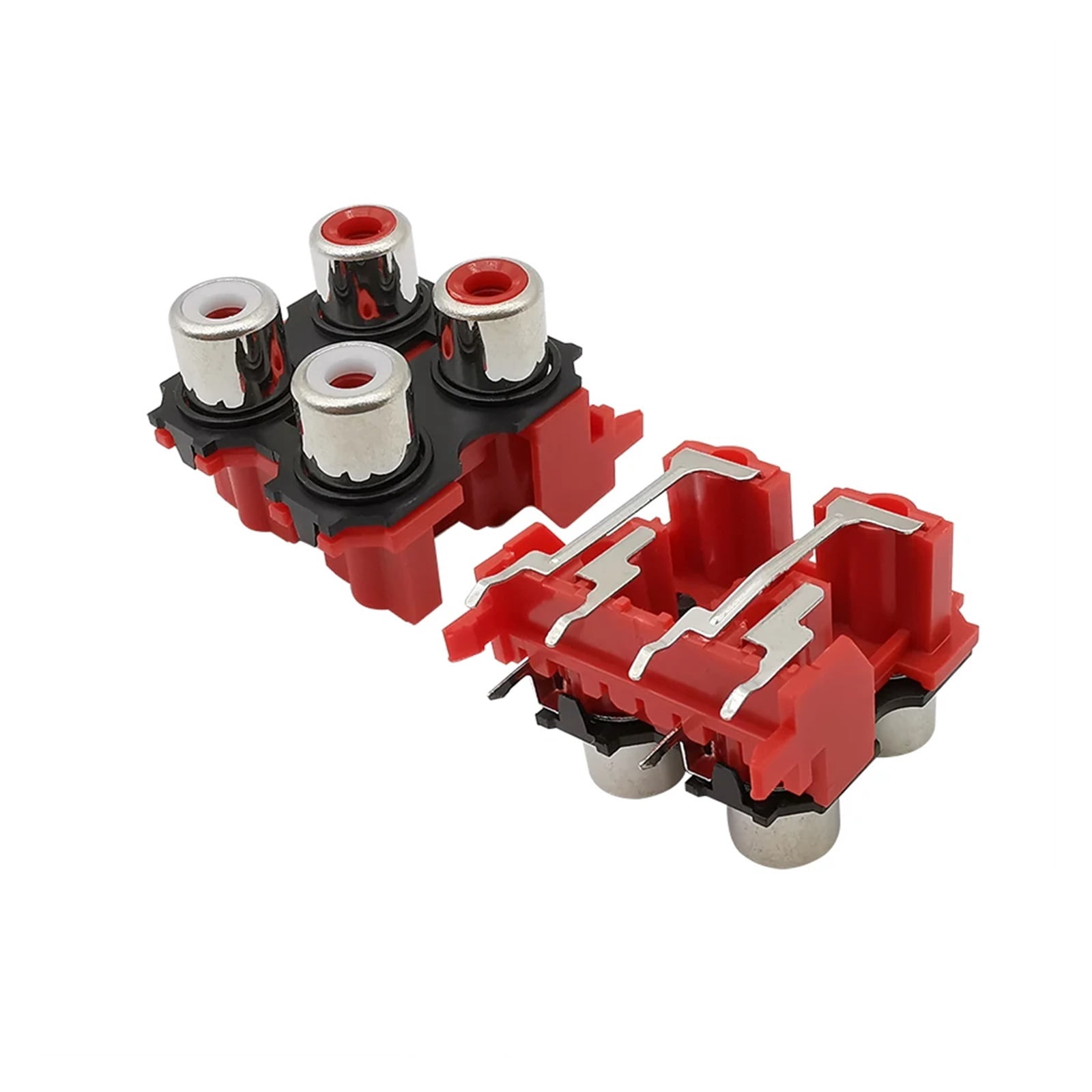 2/5Pcs 2/4/6 Holes RCA Female Audio Video Stereo Plug Jack AV Connector ...