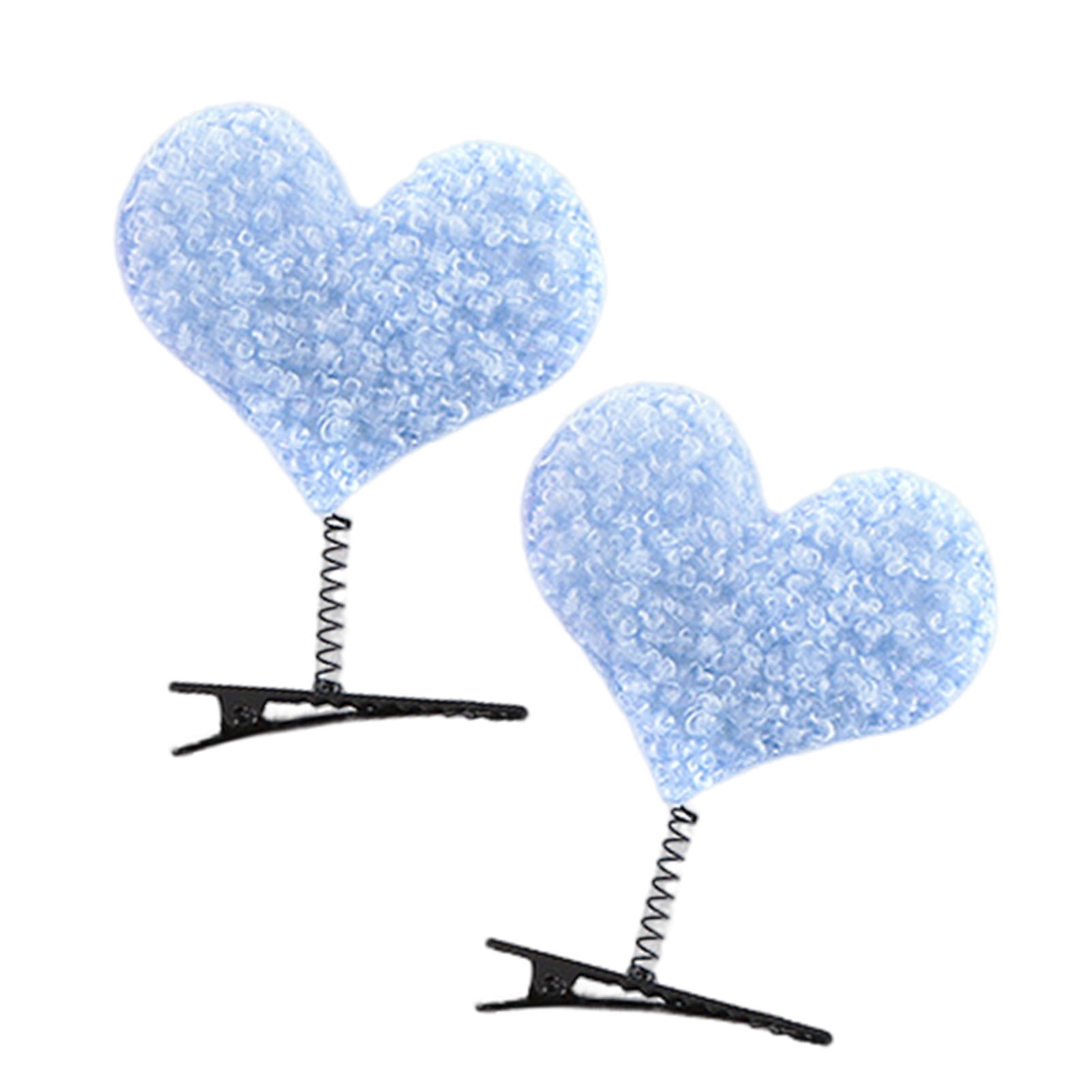 2/5Pcs Little Plush Heart Hairpin Spring Design Girl Hair Clip Plush ...