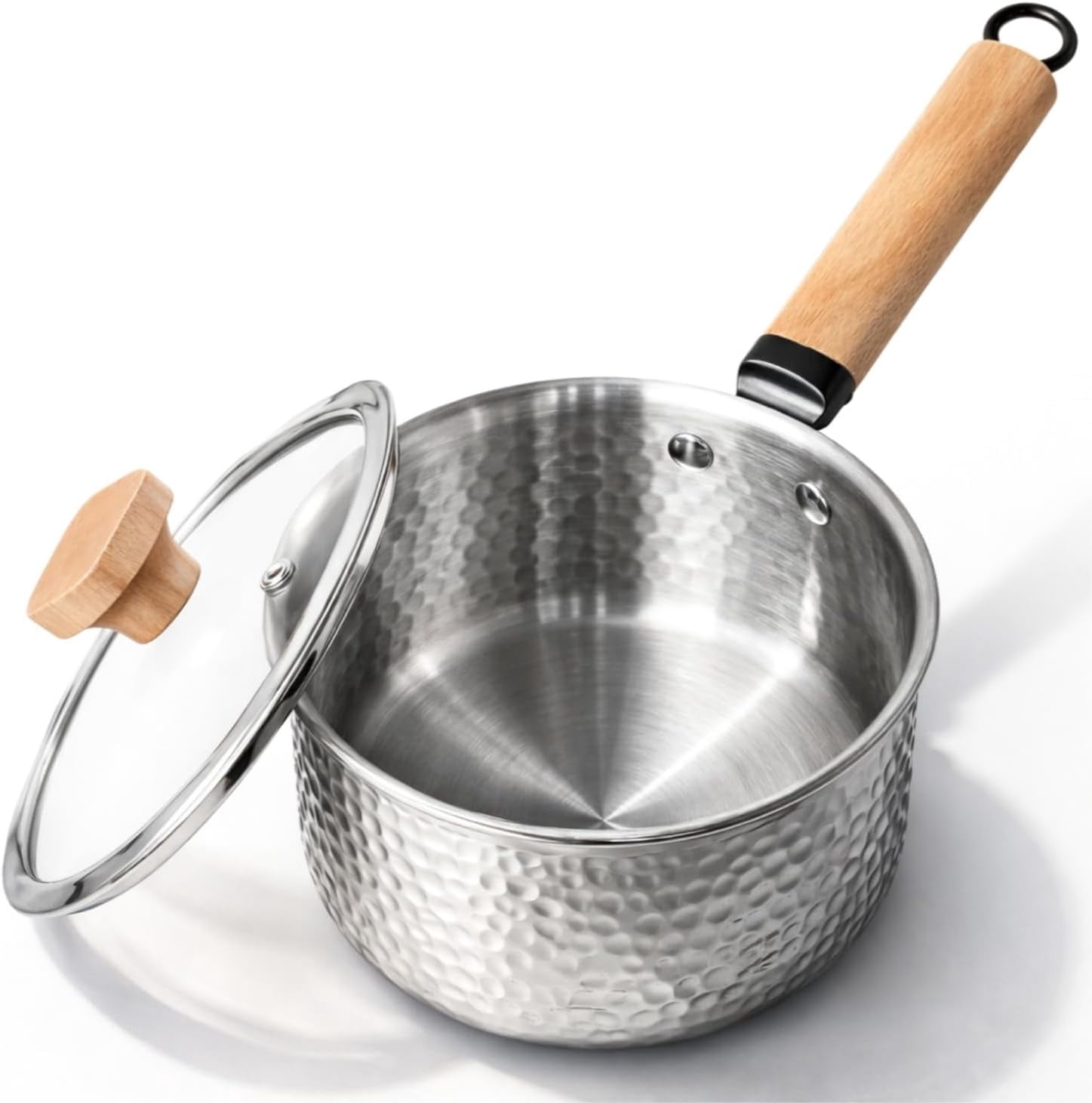 2.5QT Stainless Steel Saucepan with Steamer Basket and Glass Lid, 18/8 ...