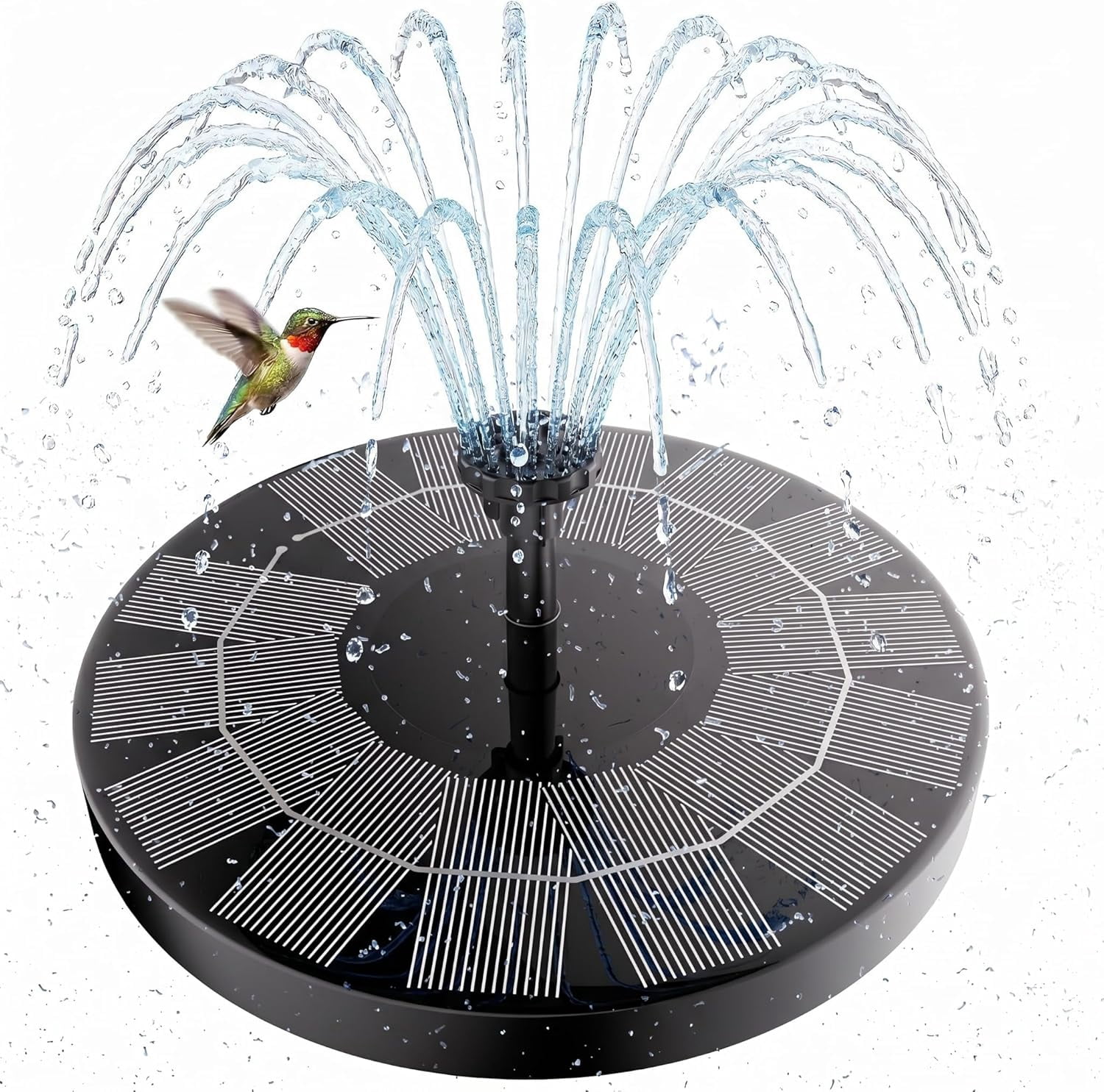 2.5W Solar Bird Bath Fountain Pump, Pump for with 6 Nozzles, 6.7 ...