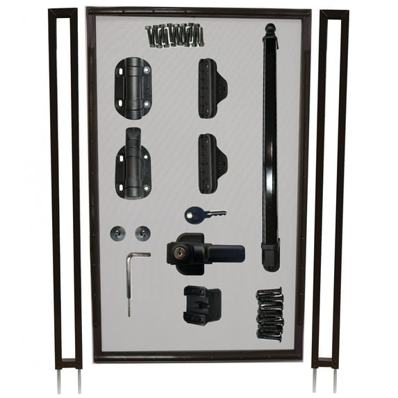 Pool Fence DIY Gate, 2.5Wx4Hft, Black, Self-Closing, Self-Latching ...