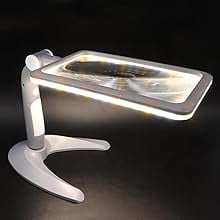 2.5X Magnifying Glass with Light and Stand, Full-Page Desktop Handheld ...