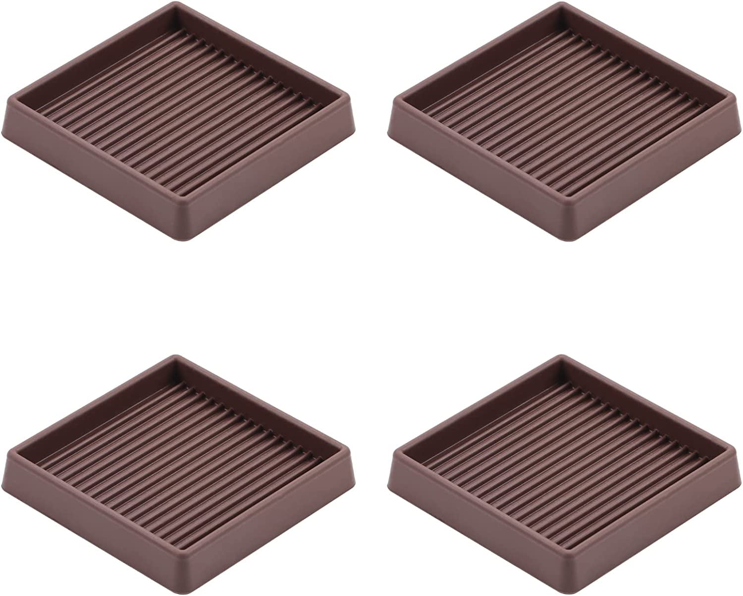 2.5X2.5 Square Rubber Furniture Caster Cups, Caster Cups with Anti ...