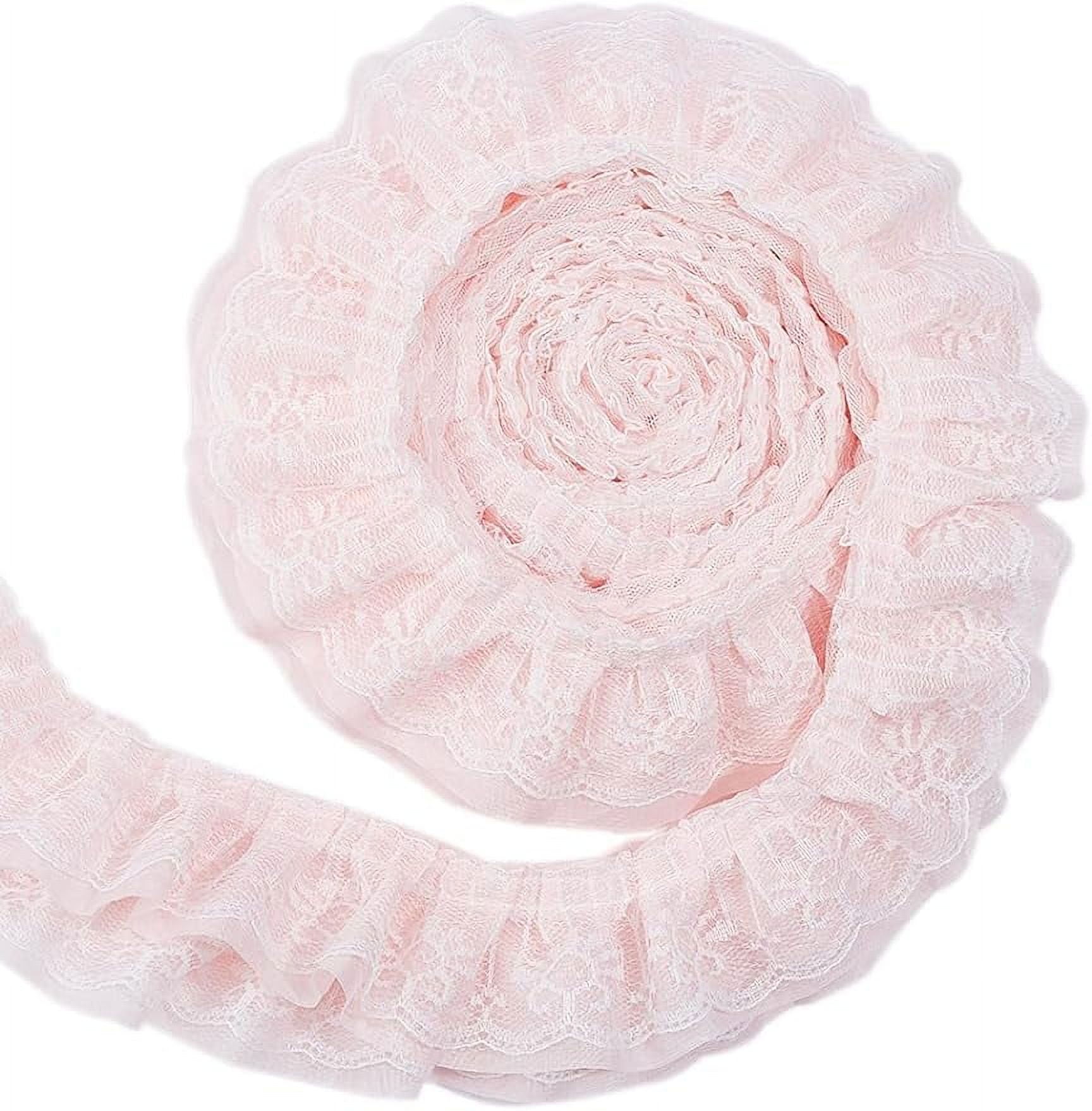 2.5Yards 3-Layer Ruffle Lace Pleated Trim 3-5/8 inch Wide Chiffon ...