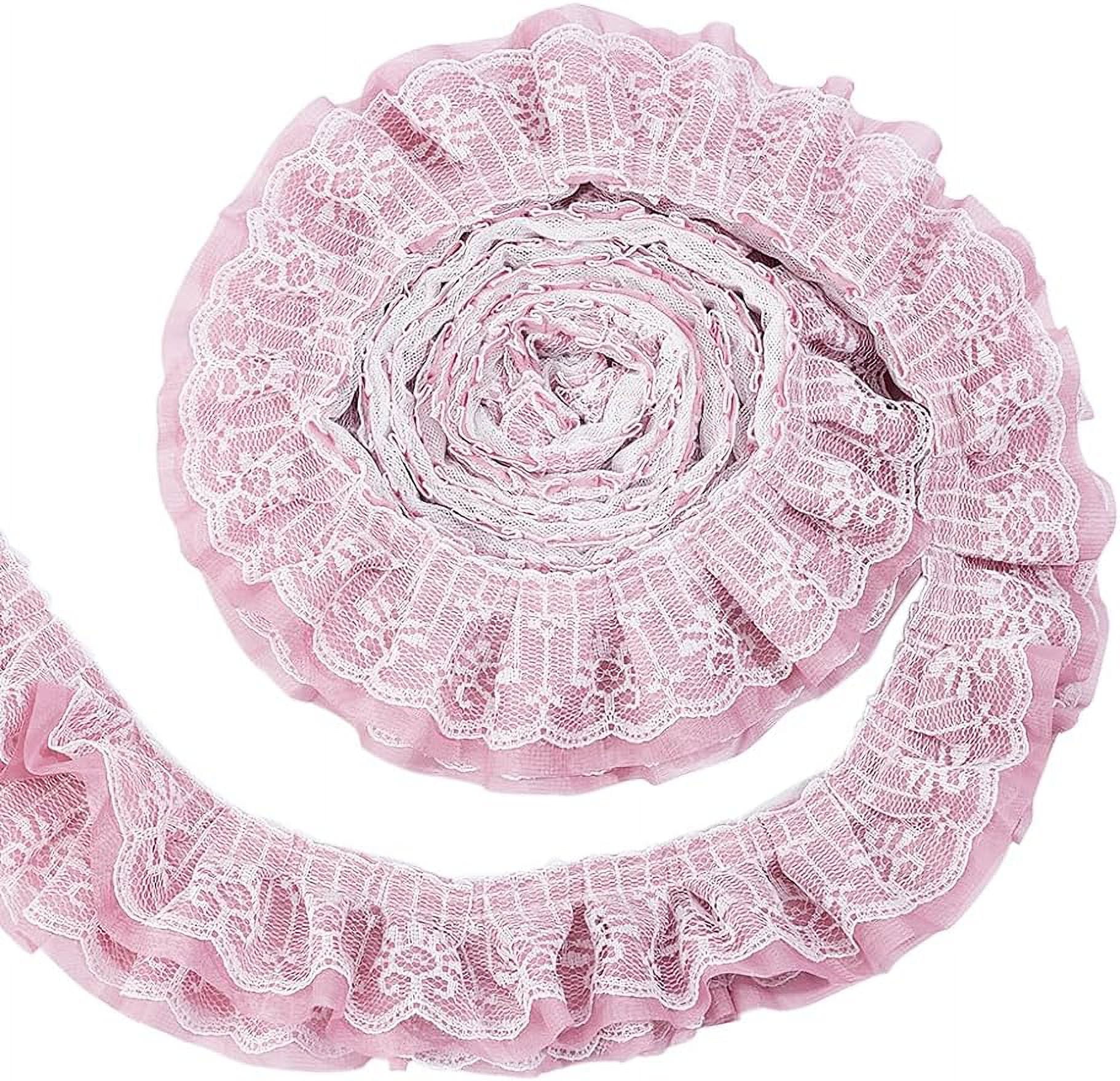 2.5Yards 3-Layer Ruffle Lace Pleated Trim 3-5/8 inch Wide Chiffon ...