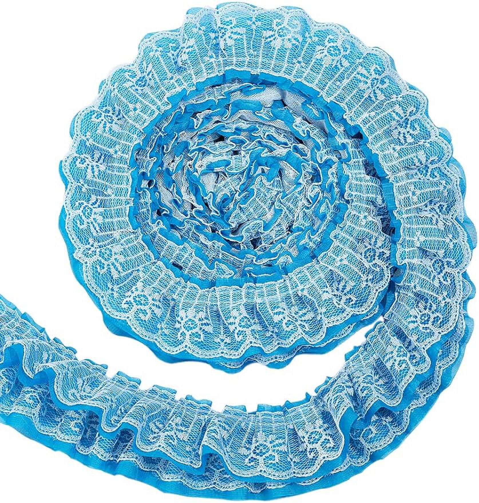 2.5Yards 3-Layer Ruffle Lace Pleated Trim 3-5/8 inch Wide Chiffon ...