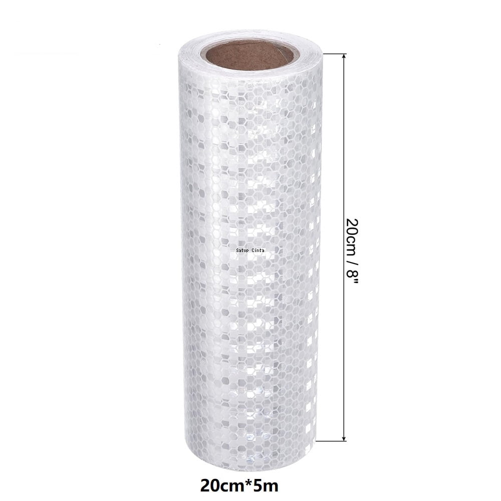 2.5cm/5cm/10cm/15cm/20cm*5M Reflective Car Stickers Shiny White ...