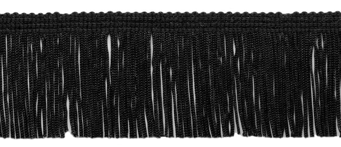 2" (5cm) Chainette Fringe Trim # CF02,, Pure Black #K9 (Jet Black) 11 ...