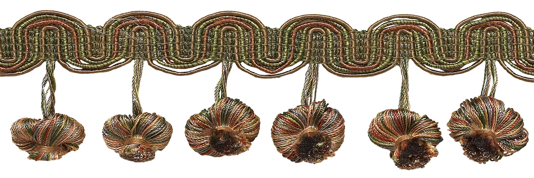 2" (5cm) Imperial Coolection Multi Scroll Header and Onion Tassel ...