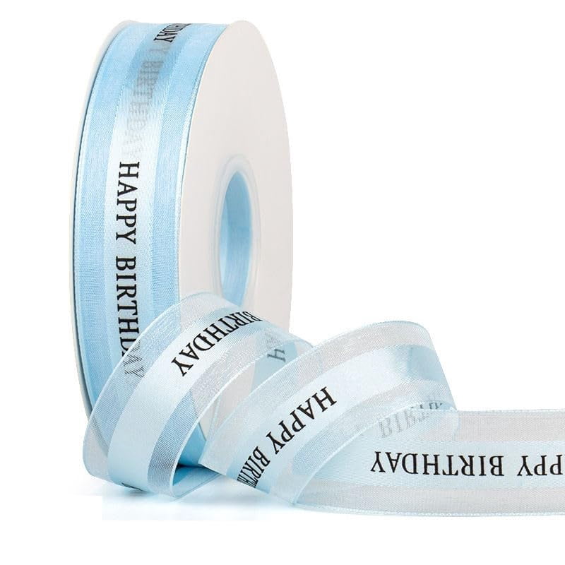 2.5cm Wide Happy Birthday Ribbon Cake Gift Package 45 Meter Long Ribbon ...