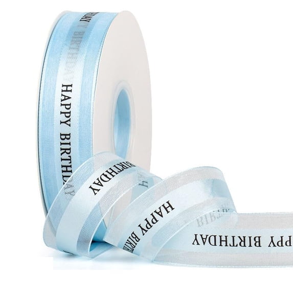 2.5cm Wide Happy Birthday Ribbon Cake Gift Package 45 Meter Long Ribbon ...