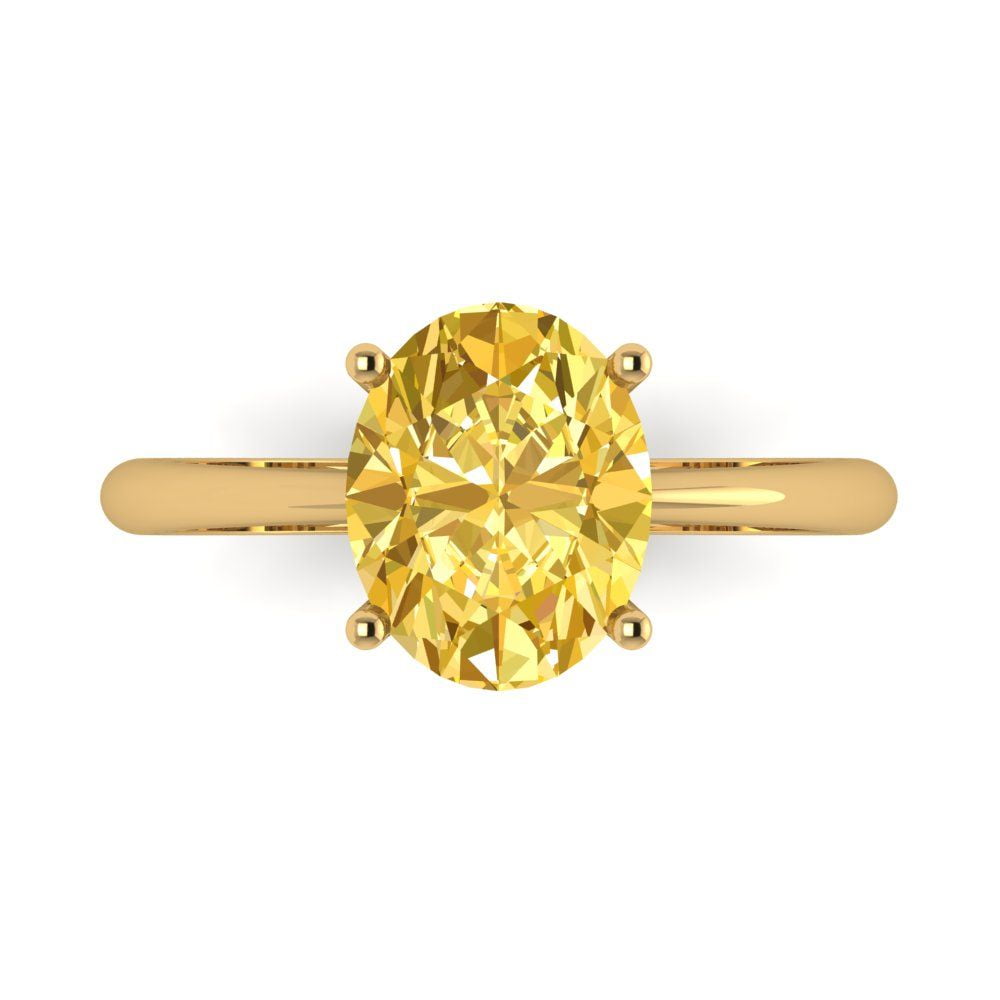 2.5ct Oval Cut Yellow Natural Citrine 18k Yellow Gold Engraving ...