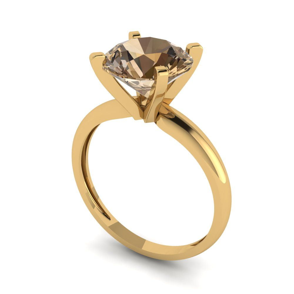 2.5ct Radiant Cut Red Crystal 18k Yellow Gold Engraving Statement Bridal Wedding Solitaire ...