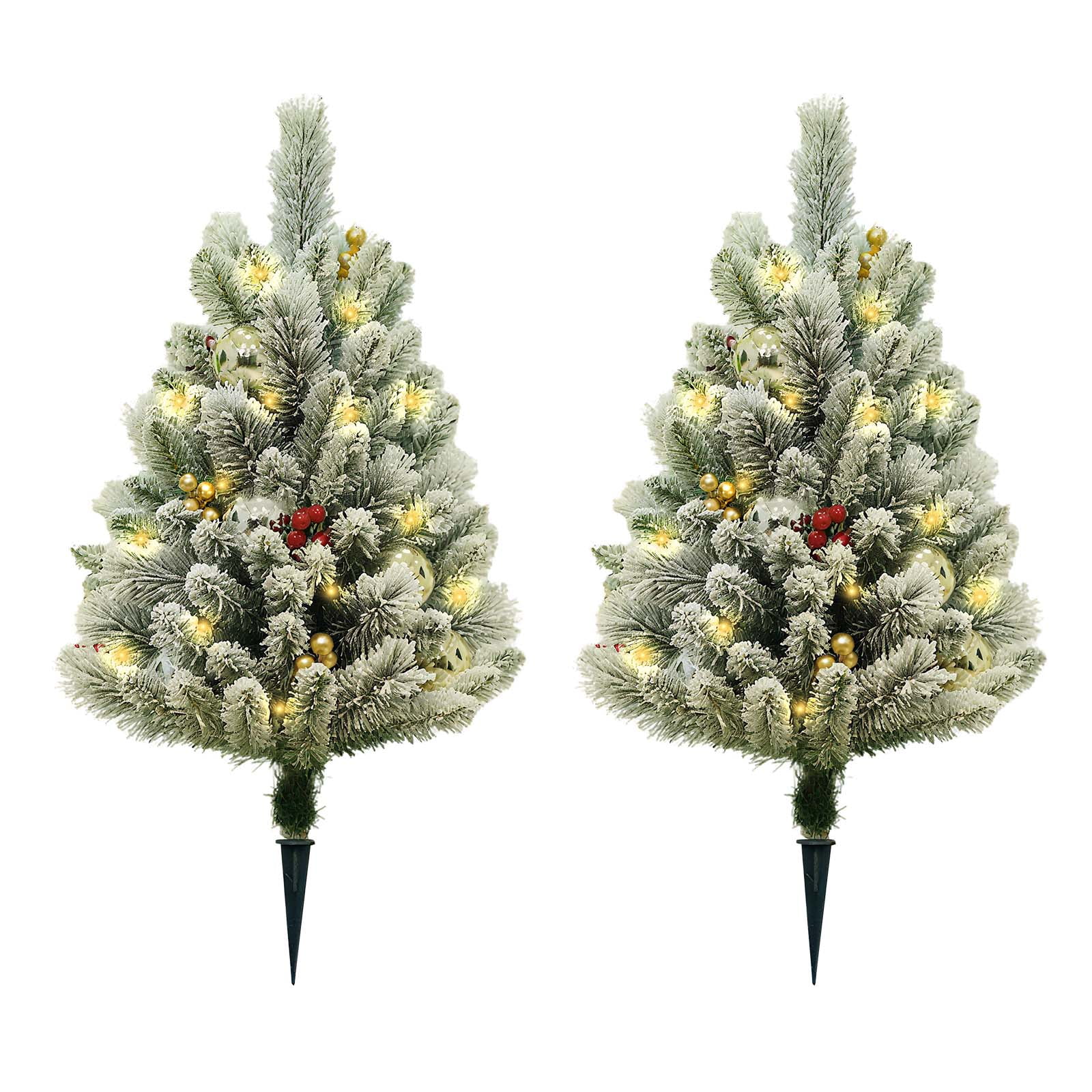2.5ft Tall Outdoor Christmas Tree Urn Filler, 2 Pack Christmas Pot ...