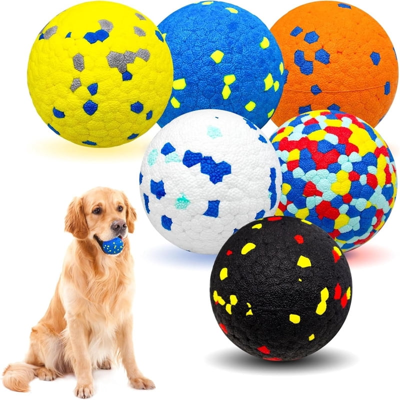 JIIMOSIPETS Dog Balls 2.5in, 6-Pack, Durable Non-Toxic Floating Tennis ...
