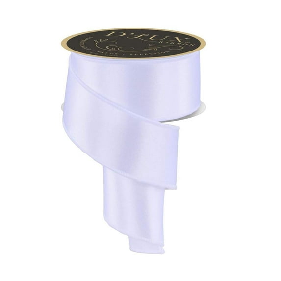 2.5in Satin Fused Ribbon: White (10 Yards) - Walmart.com