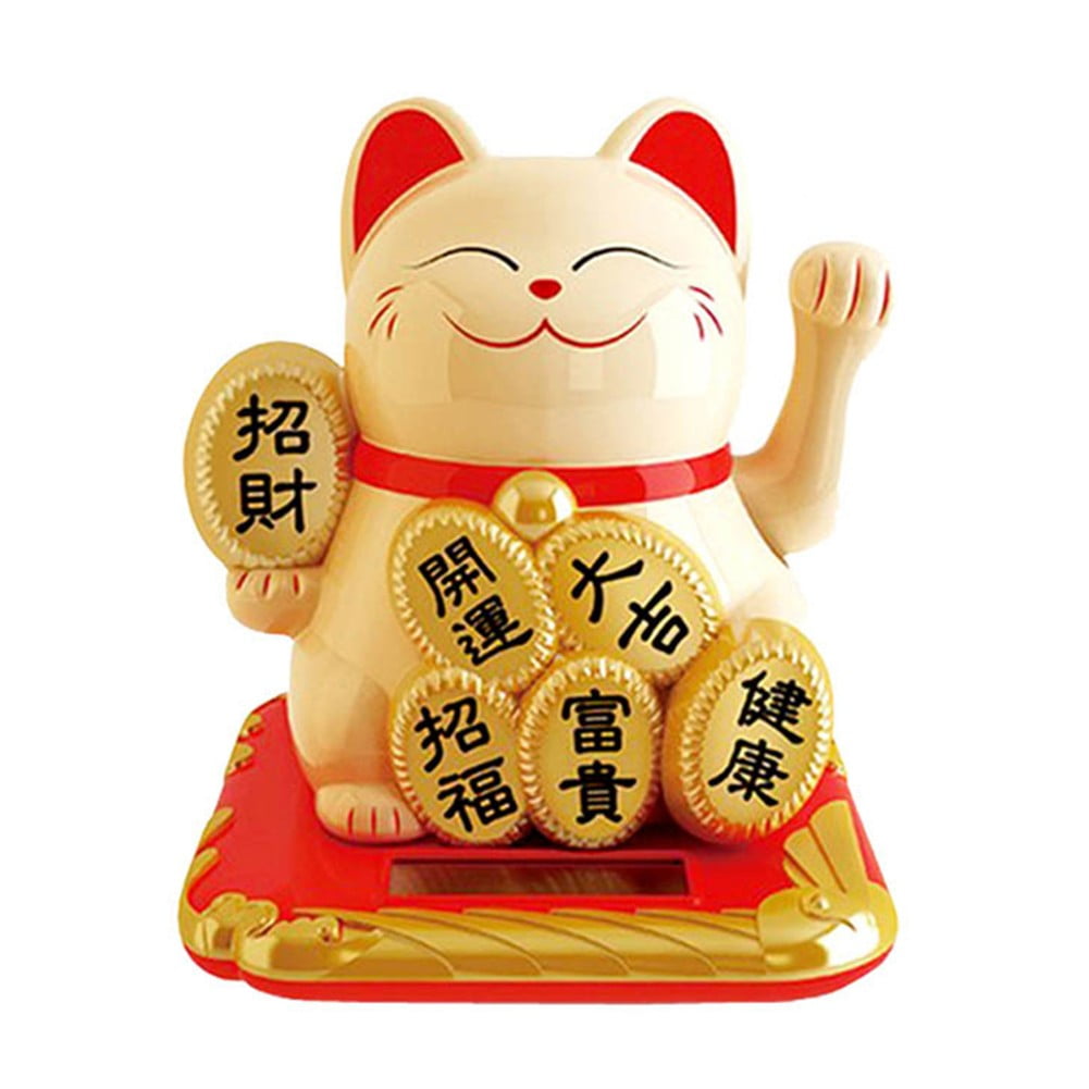 2.5in Solar Car Waving Lucky Cat Bonsai Decoration Home Decoratio Feng ...
