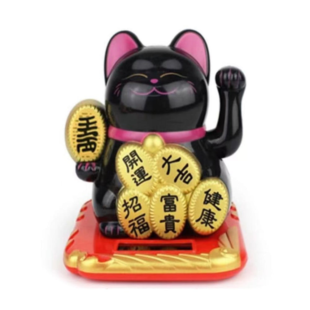 2.5in Solar Car Waving Lucky Cat Bonsai Decoration Home Decoratio Feng ...