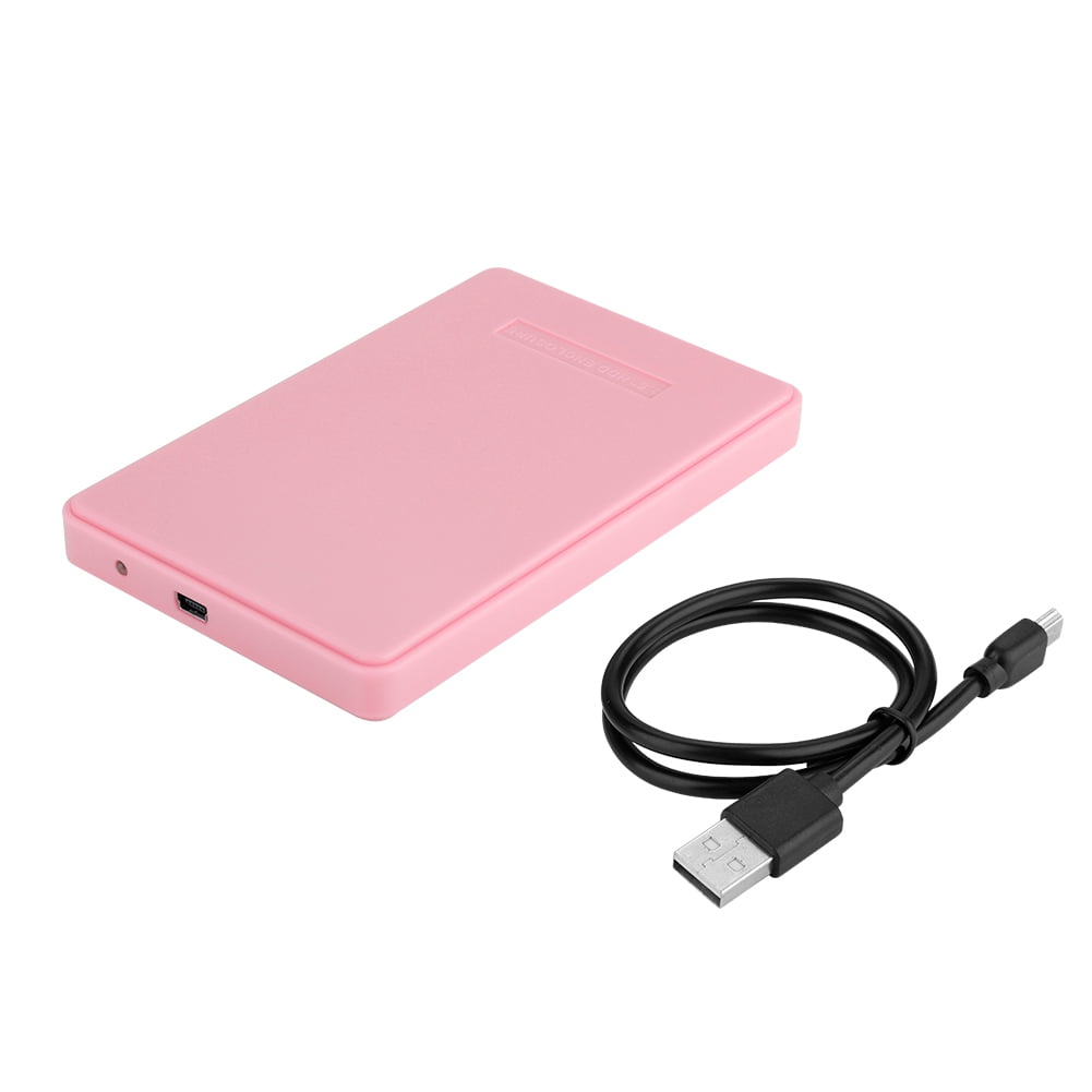2.5inch SATA SSD External Enclosure USB 2.0 Hard Drive Case (Pink ...