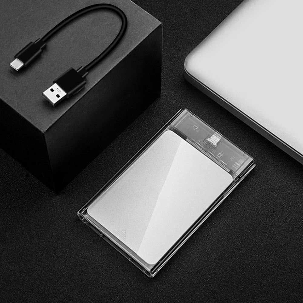 2.5inch SSD Case SATA To USB3.1 8TB SSD HDD Hard Disk Box (Transparent ...