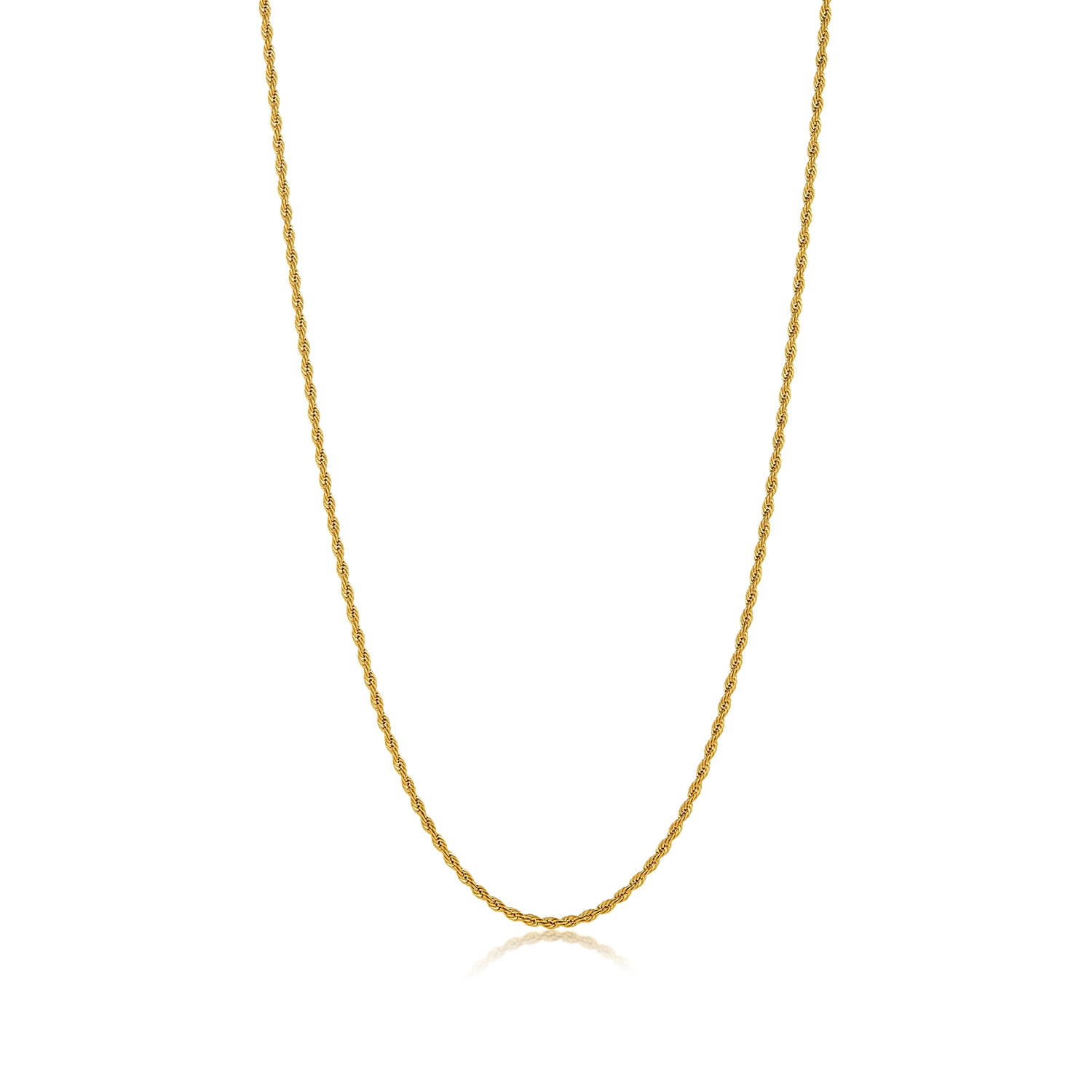 2.5mm 24k Yellow Gold Plated Stainless Steel Twisted Rope Chain ...