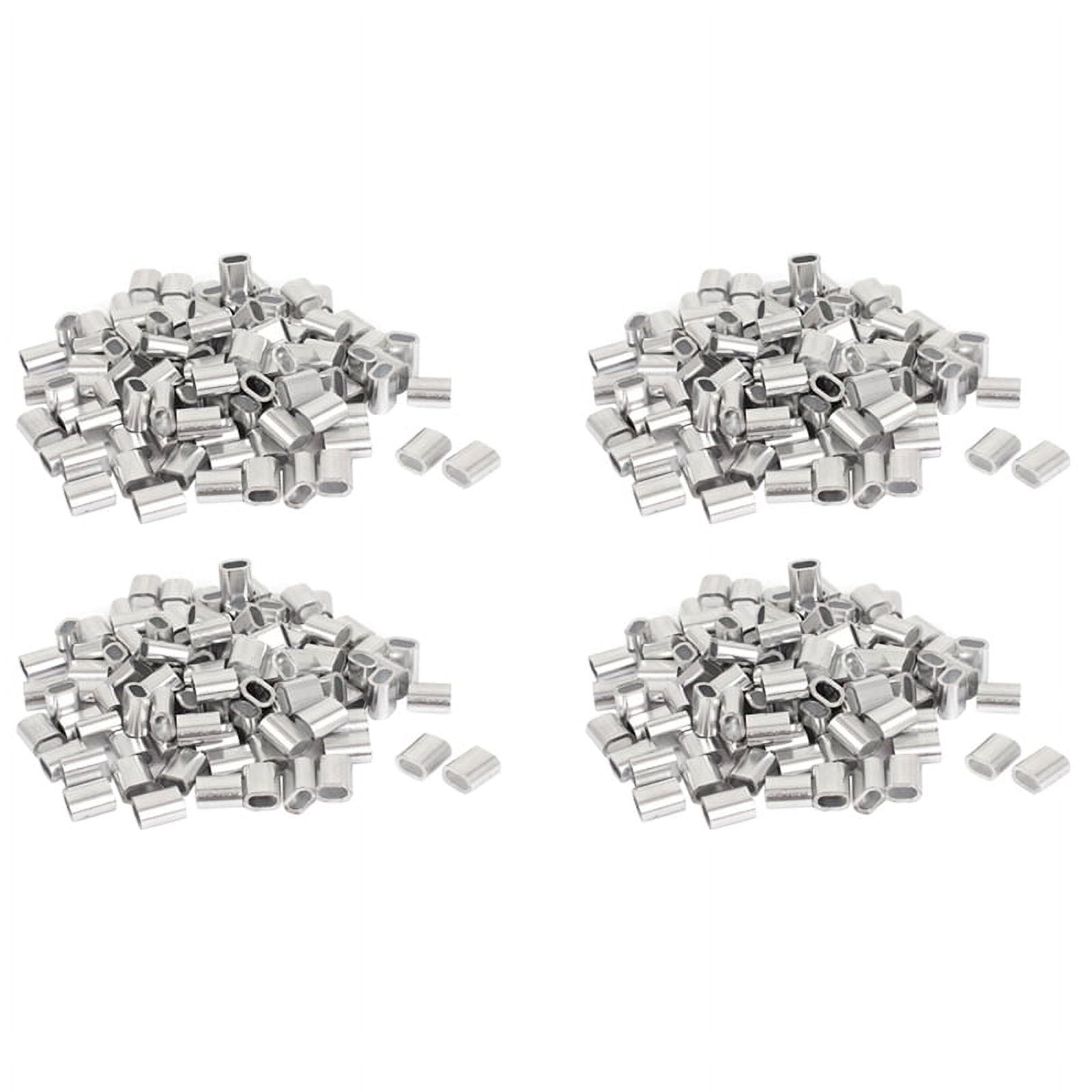 2.5mm Single Hole Wire Rope Aluminum Sleeves Clip Cable Crimps 400Pcs ...