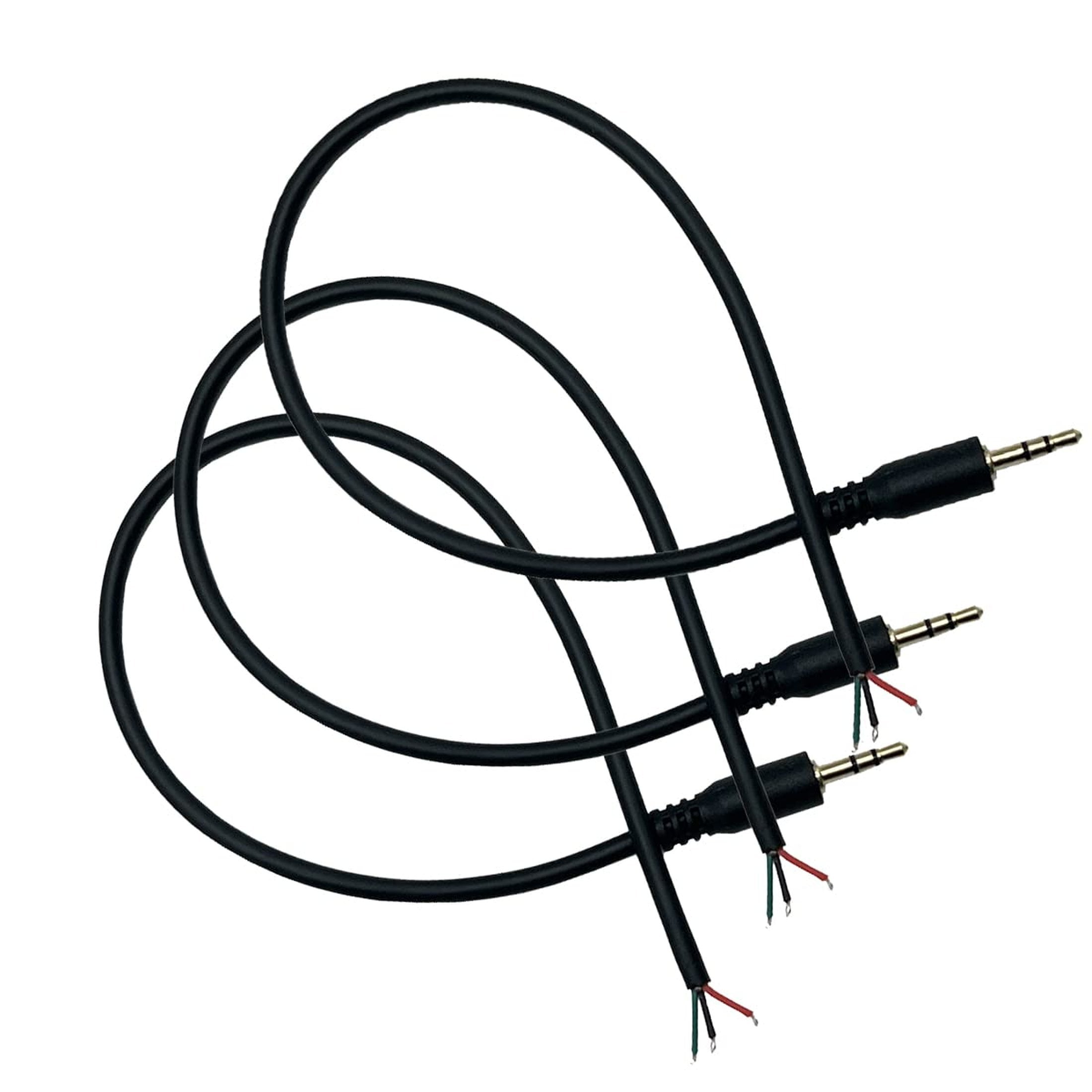 2.5mm Stereo Plug to Bare Wire Audio Repair Cable Set for Headphones ...