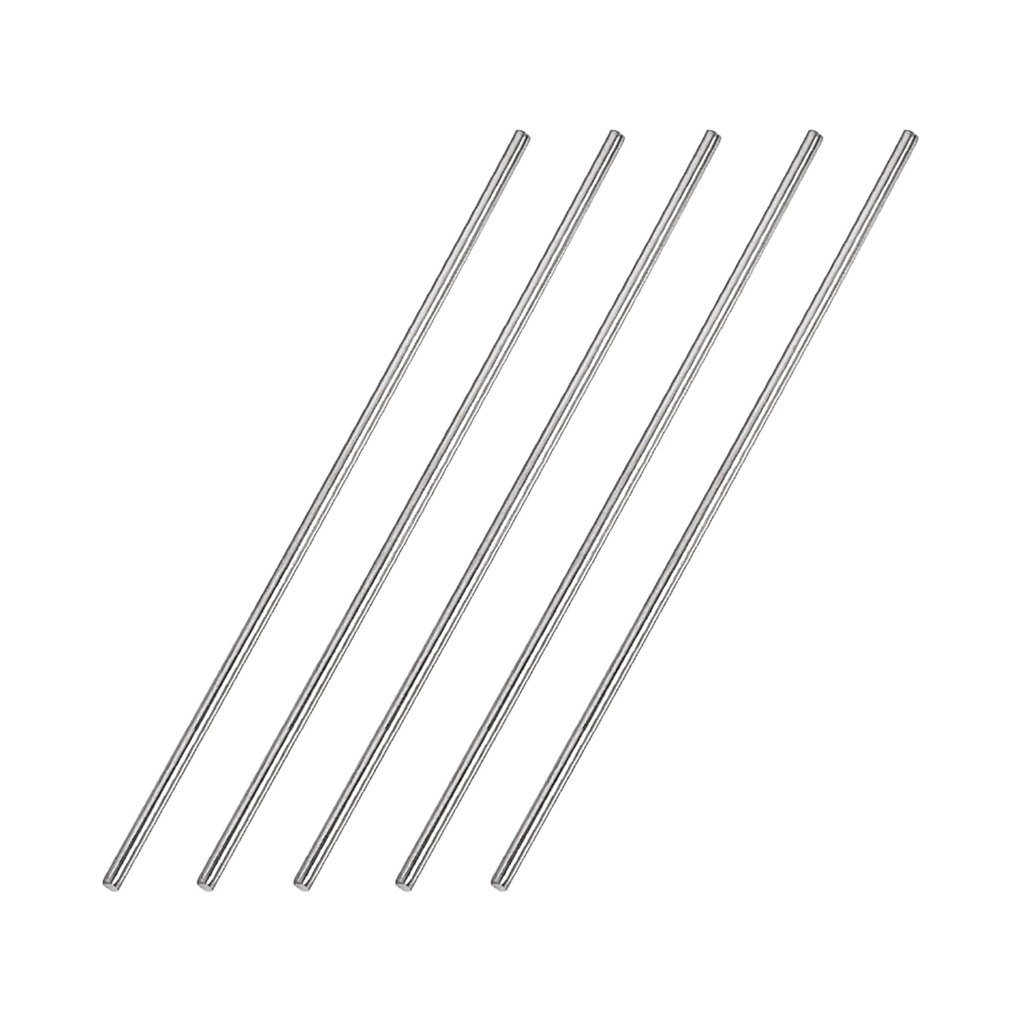 2.5mm x 150mm 304 Stainless Steel Solid Round Rod for DIY Craft - 5Pcs ...