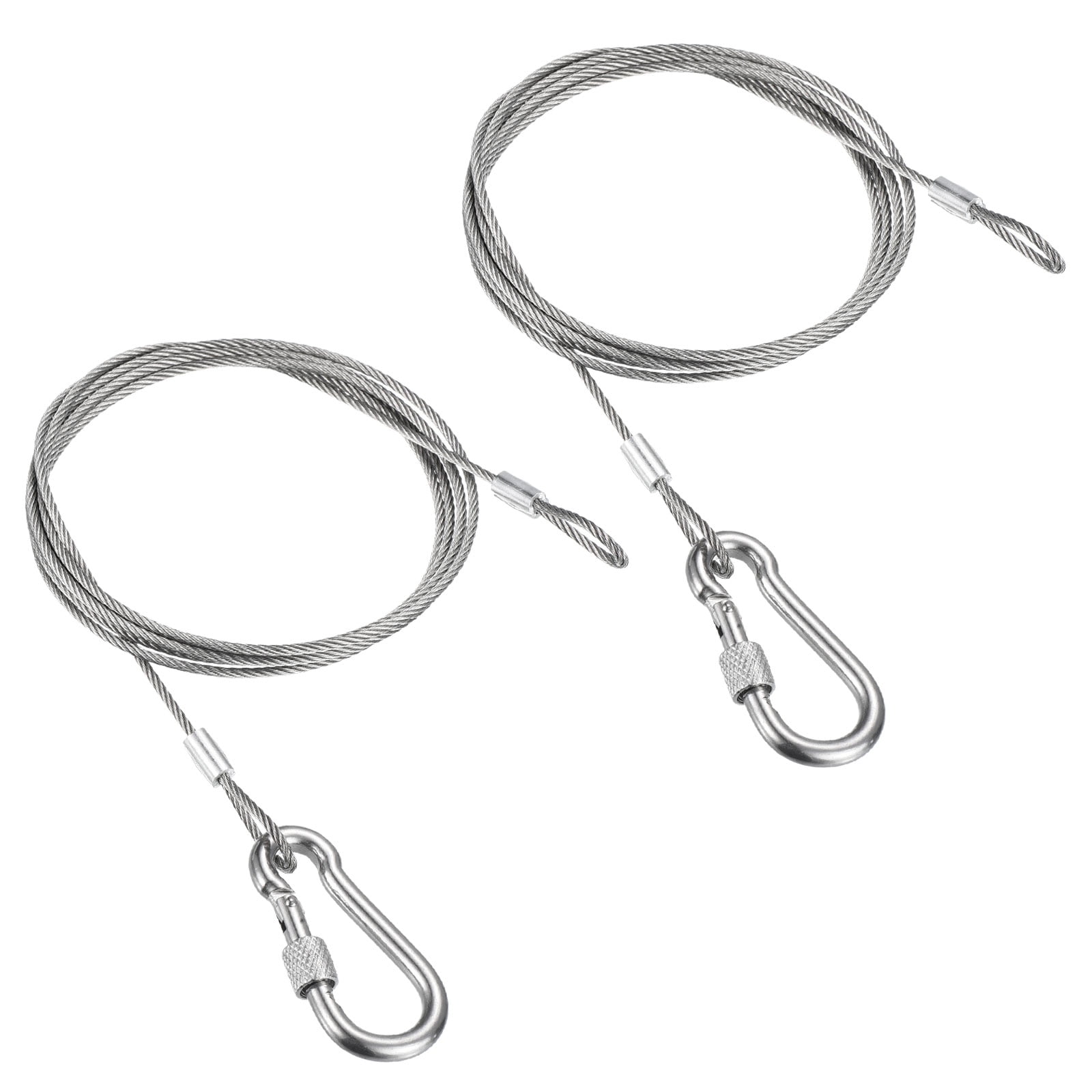 2.5mmx1.5m(5Ft) Safety Cable Lock Wire with Snap Hook Stainless Steel ...