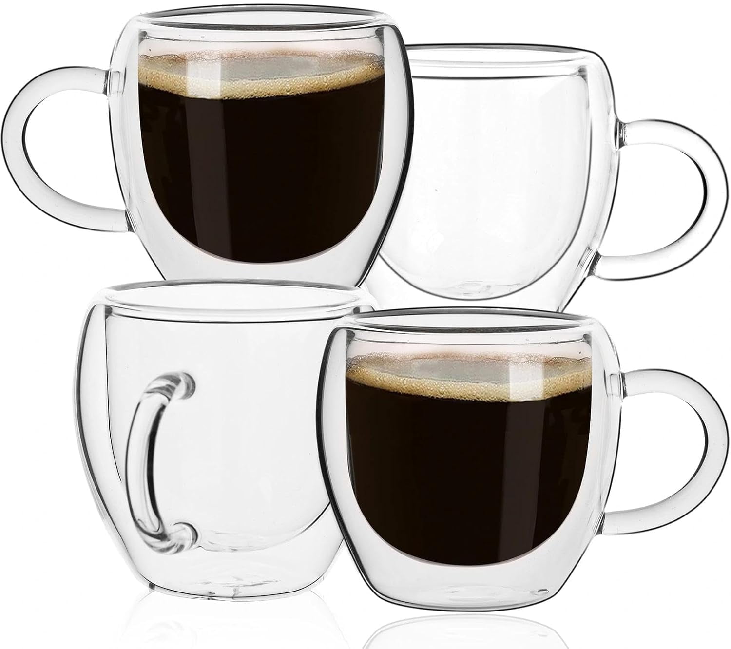 2.5oz Espresso Cups Set of 4, Small Expresso Coffee Cup, Shot Glass ...