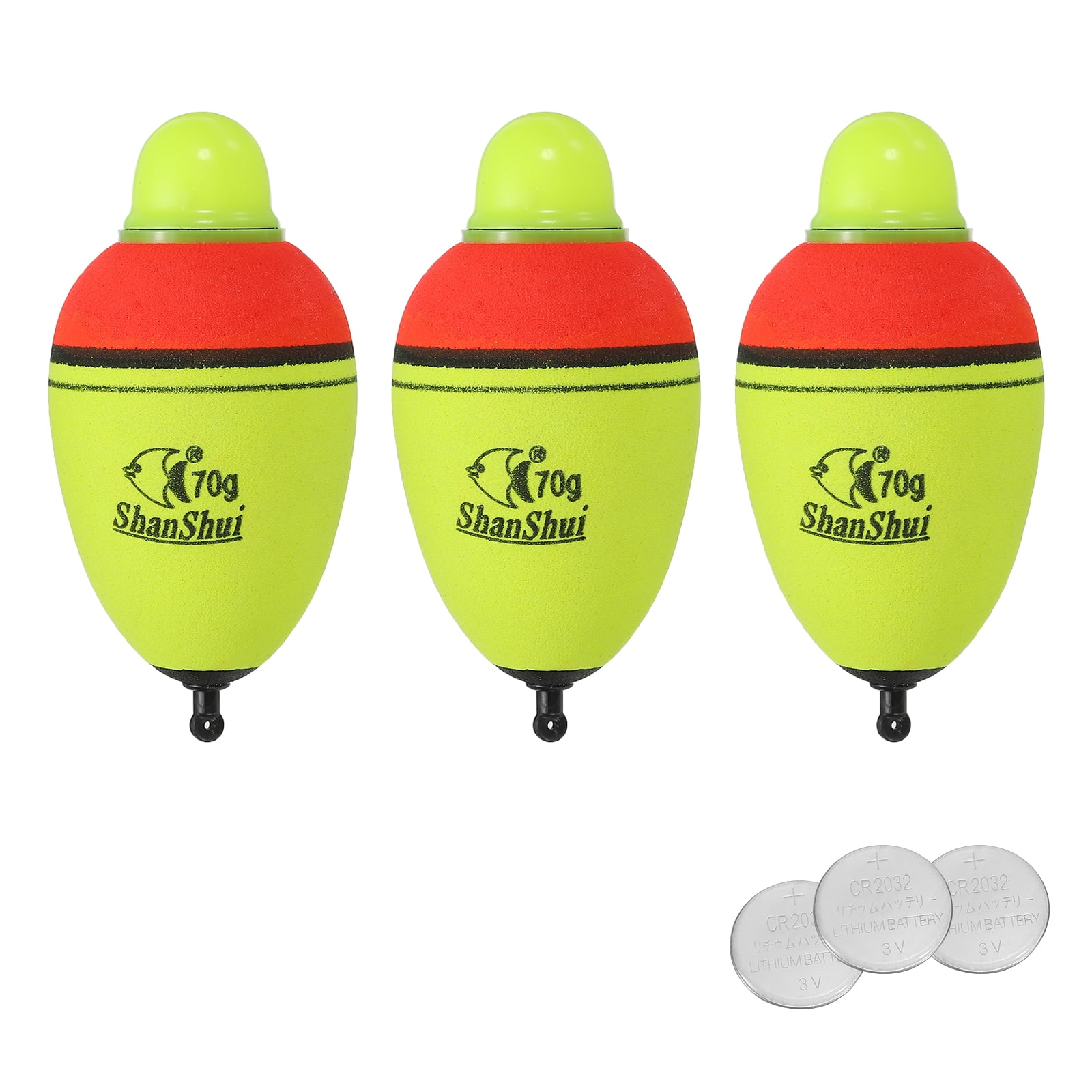 2.5oz Lighted Fishing Slip Bobbers EVA Green Red LED Light Up Fishing ...