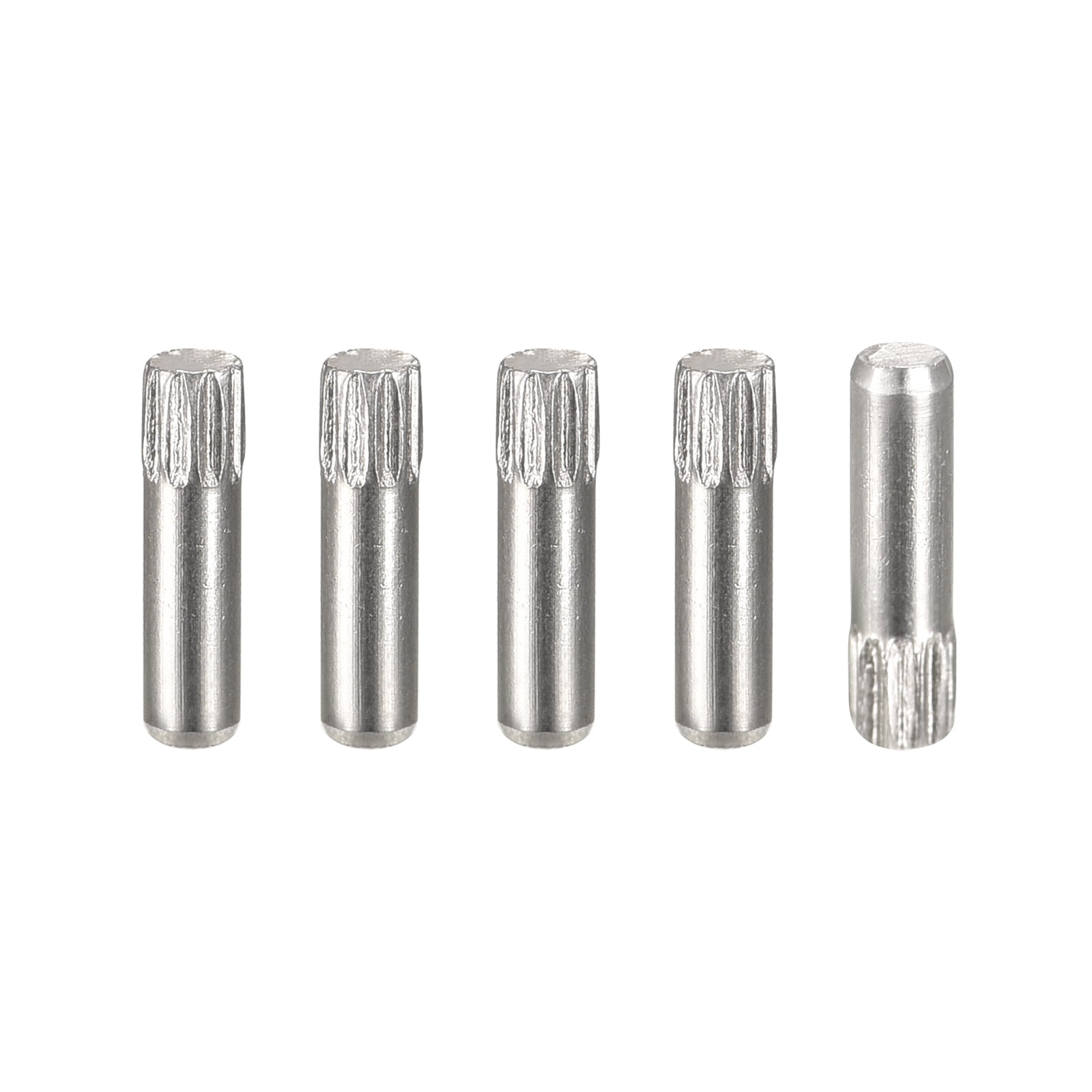 2.5x10mm 304 Stainless Steel Dowel Pins, 5 Pack Knurled Head Flat End ...