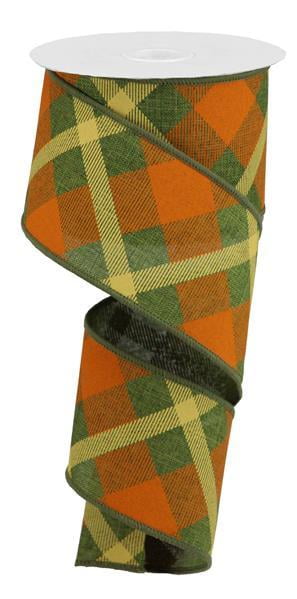 2.5"x10yd Printed Plaid on Royal Wired Ribbon - Vibrant Colors for ...
