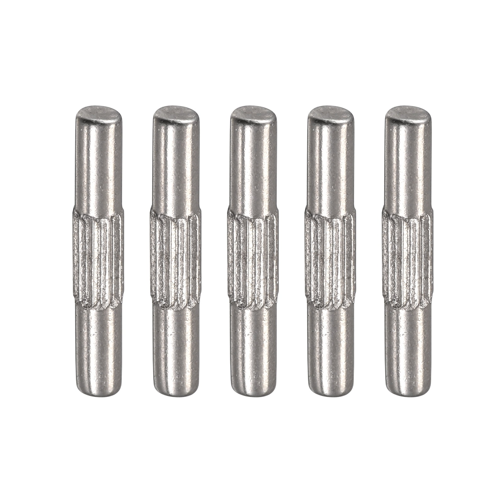 2.5x14mm 304 Stainless Steel Dowel Pins, 5 Pack Center Knurled Flat ...