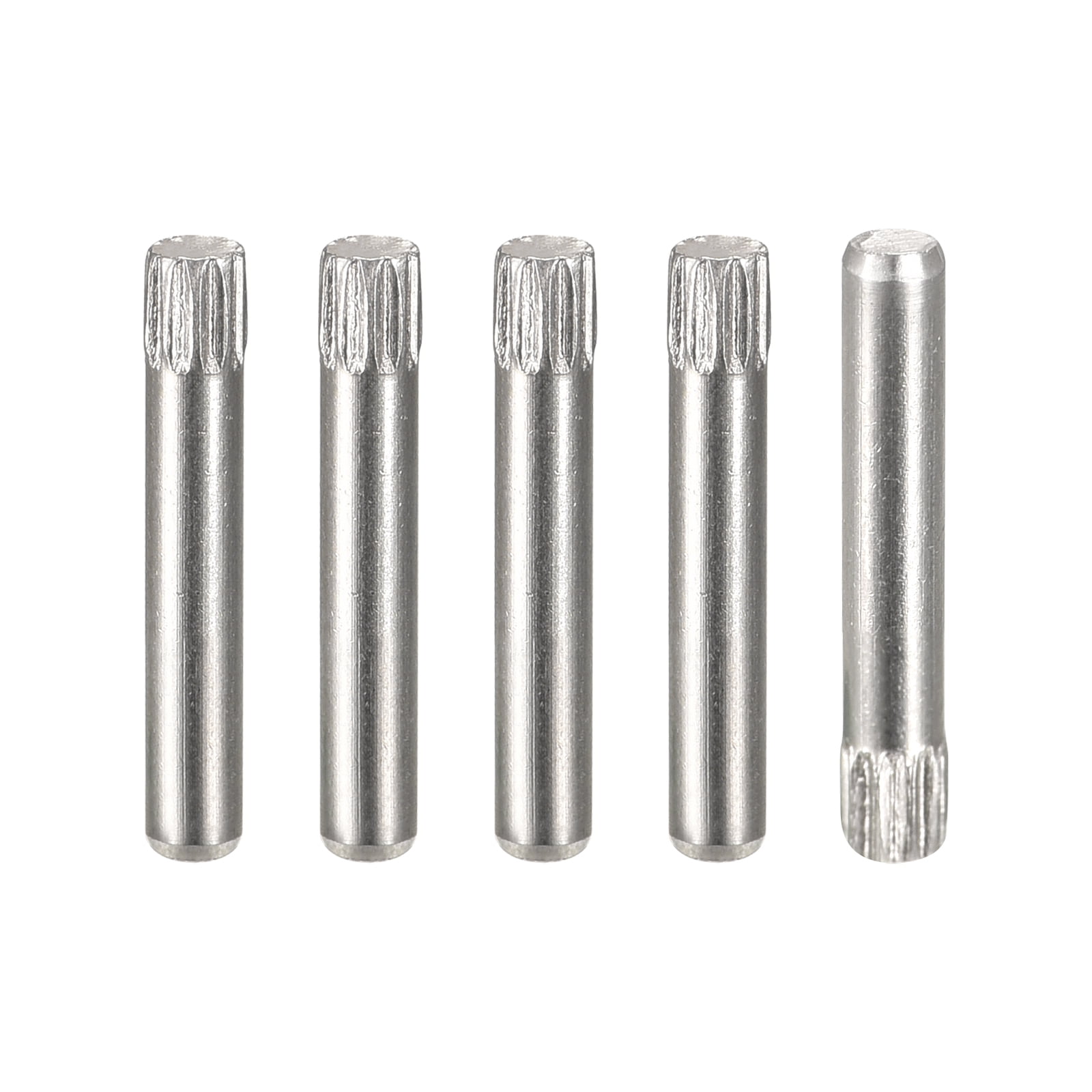 2.5x16mm 304 Stainless Steel Dowel Pins, 5 Pack Knurled Head Flat End ...