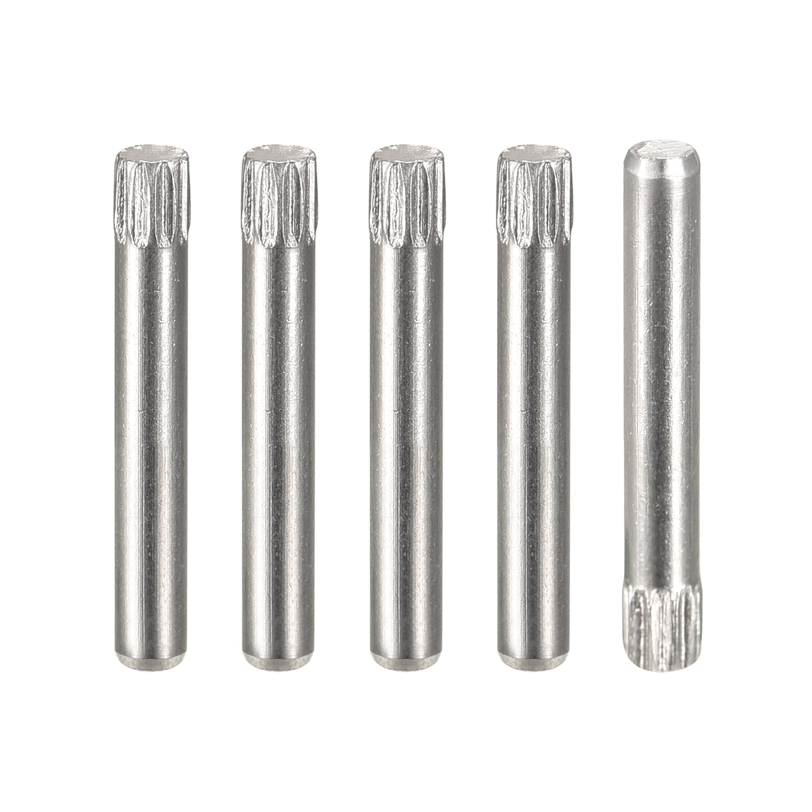 2.5x18mm 304 Stainless Steel Dowel Pins, 5 Pack Knurled Head Flat End ...