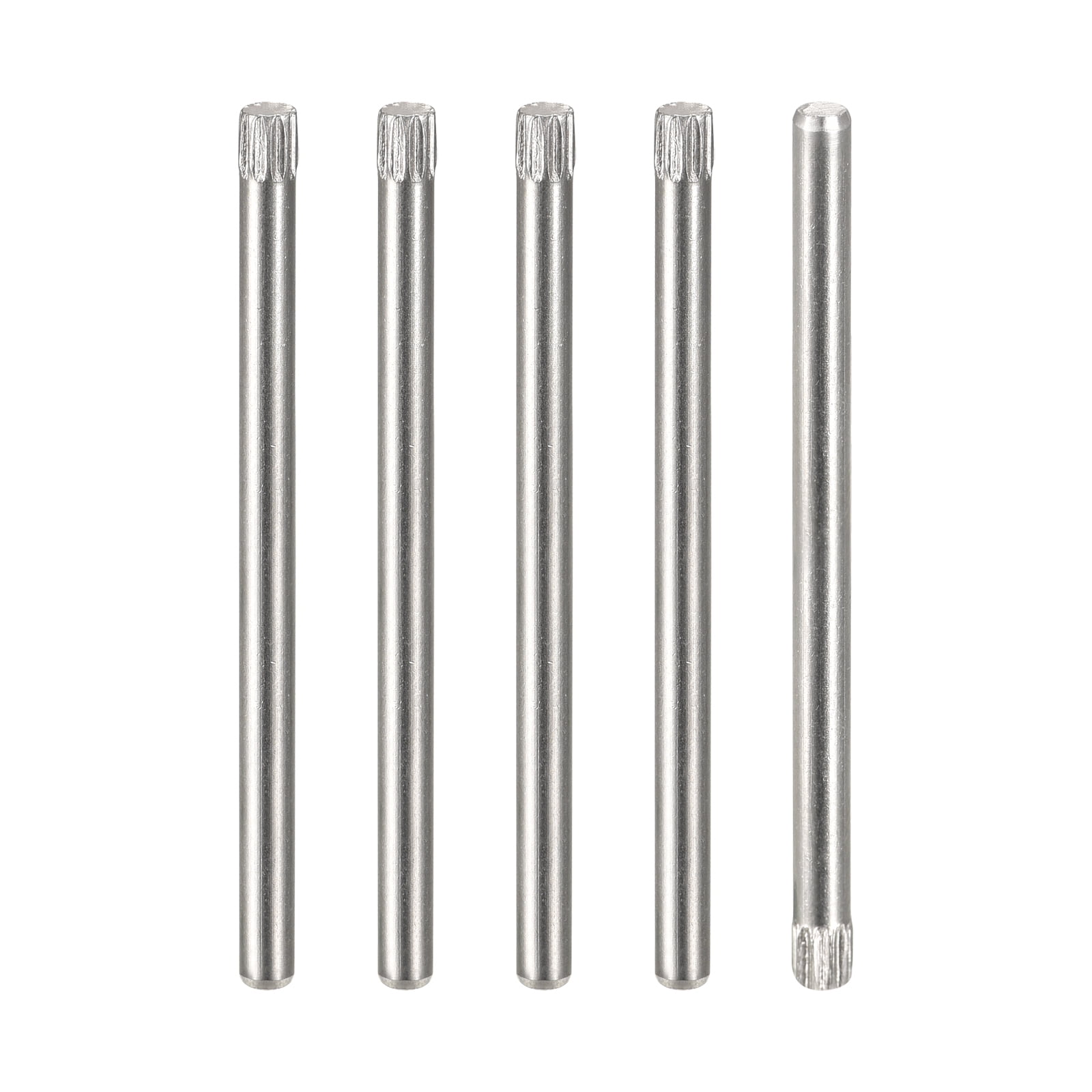 2.5x40mm 304 Stainless Steel Dowel Pins, 5 Pack Knurled Head Flat End ...