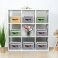 2 6 12pc Linen Fabric Cube Storage Bins Boxes Foldable Home Organizer