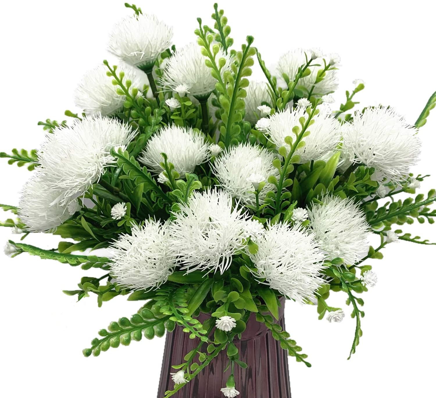 2/6/8 Pack Artificial Dandelion Flower, Plastic Flowers Shrubs Bushes ...