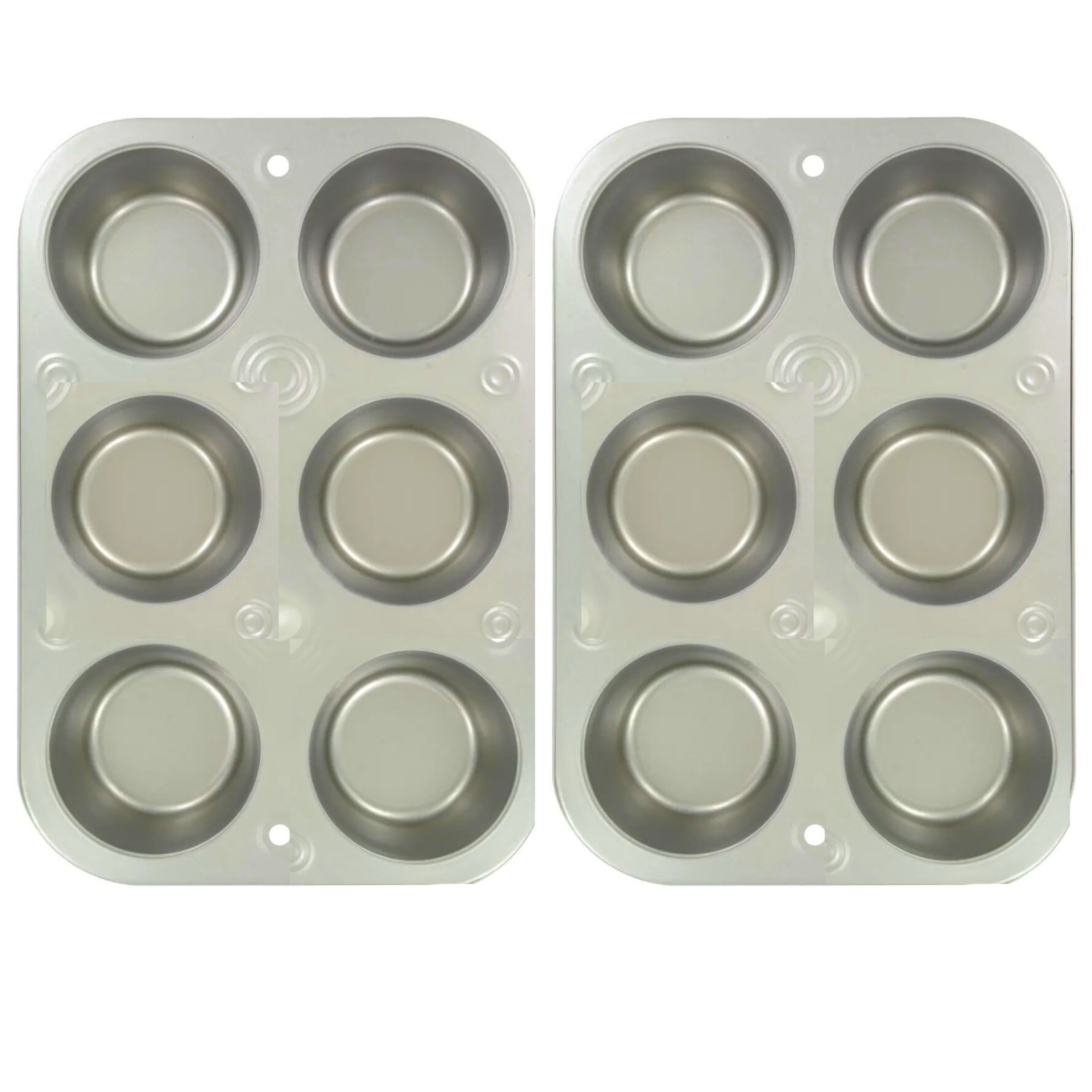 (2) 6-Cup Muffin Pan Nonstick Carbon Steel Cupcake Baking Tray for Oven ...