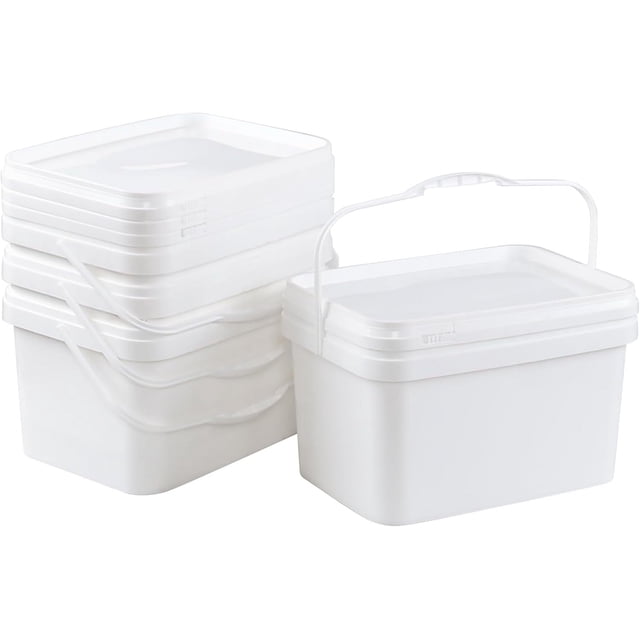 2.6 Gallon/10 L Plastic Bucket with Air Tight Lid & Handle, 10L All ...