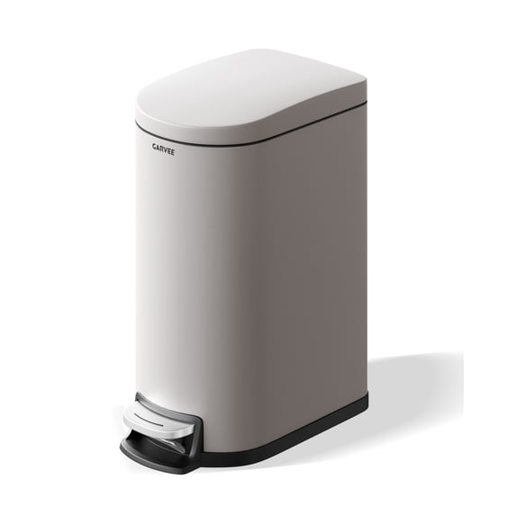 2.6 Gallon Bathroom Trash Can with Lid, Slim Step Pedal Garbage Bin ...