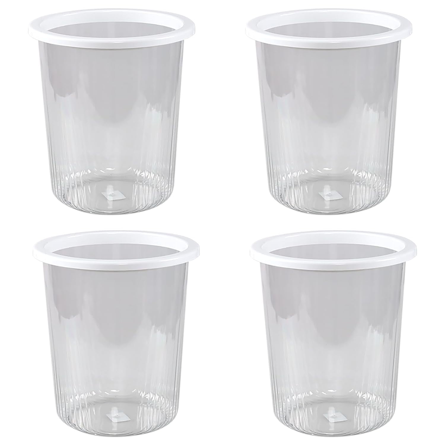 2.6 Gallon Clear Plastic Waste Baskets, Round Plastic Trash Can, 4 ...
