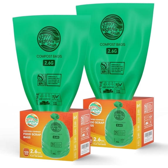 2.6 Gallon Compostable Trash Bags,240 Count Compost Trash Bags for ...